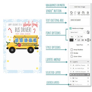 Editable School Bus Driver Gift Card Holder Printable - Etsy