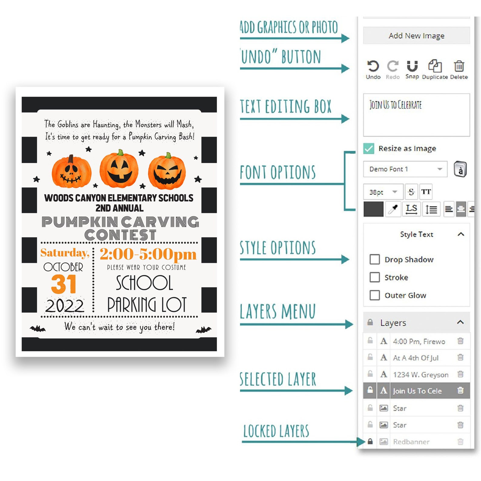 Editable Pumpkin Carving Party Flyer, Digital Flyer for Halloween Party ...
