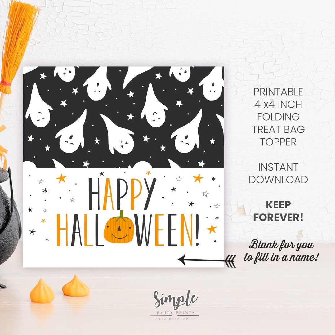 Printable Happy Halloween Treat Bag Toppers | Sweet Neighbor & Friend ...