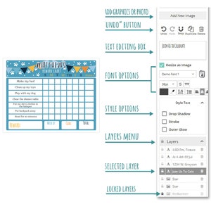 Kids Reward Chart Printable Chore Charts for Children Editable Reward ...