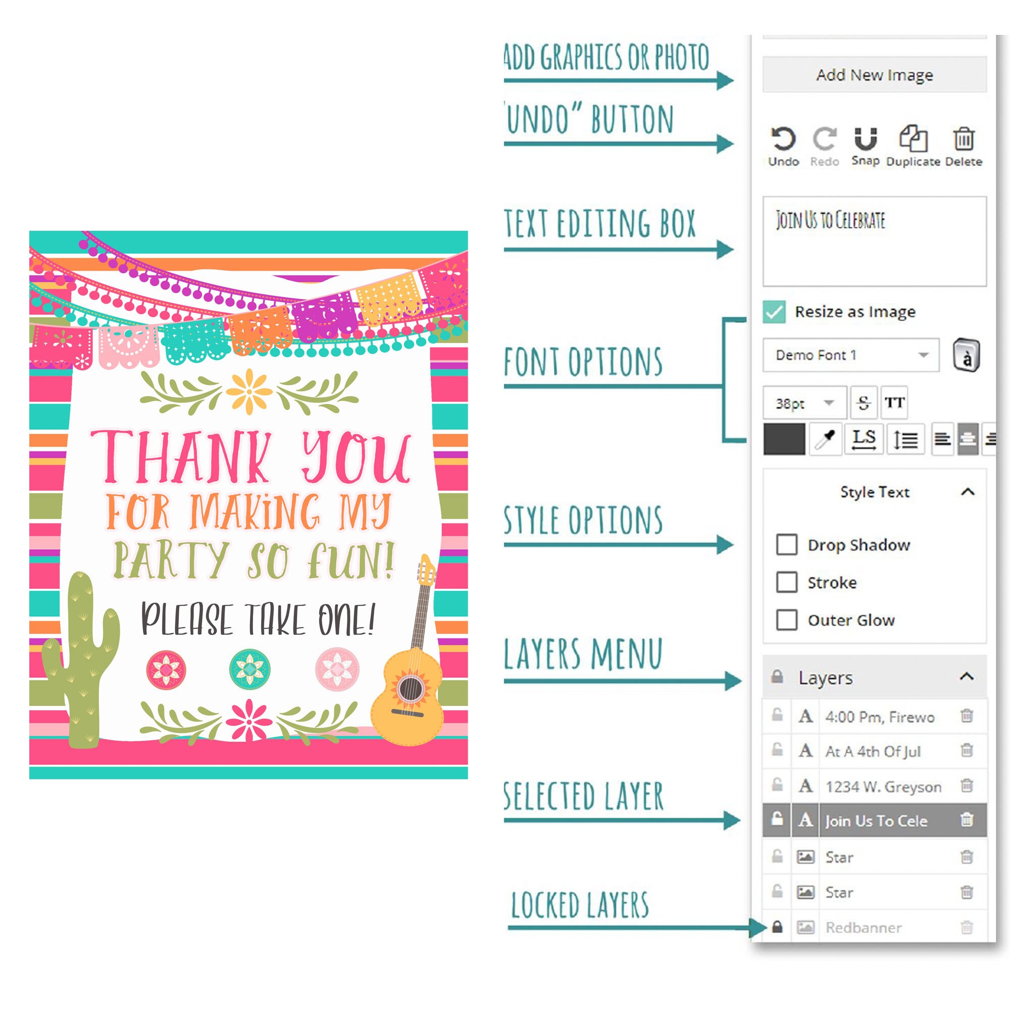 Editable Fiesta Birthday Party Favor Table Sign | Mexican Themed ...