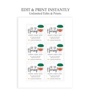 Welcome Back to School Coffee Gift Tags | Printable 1st Day of School ...