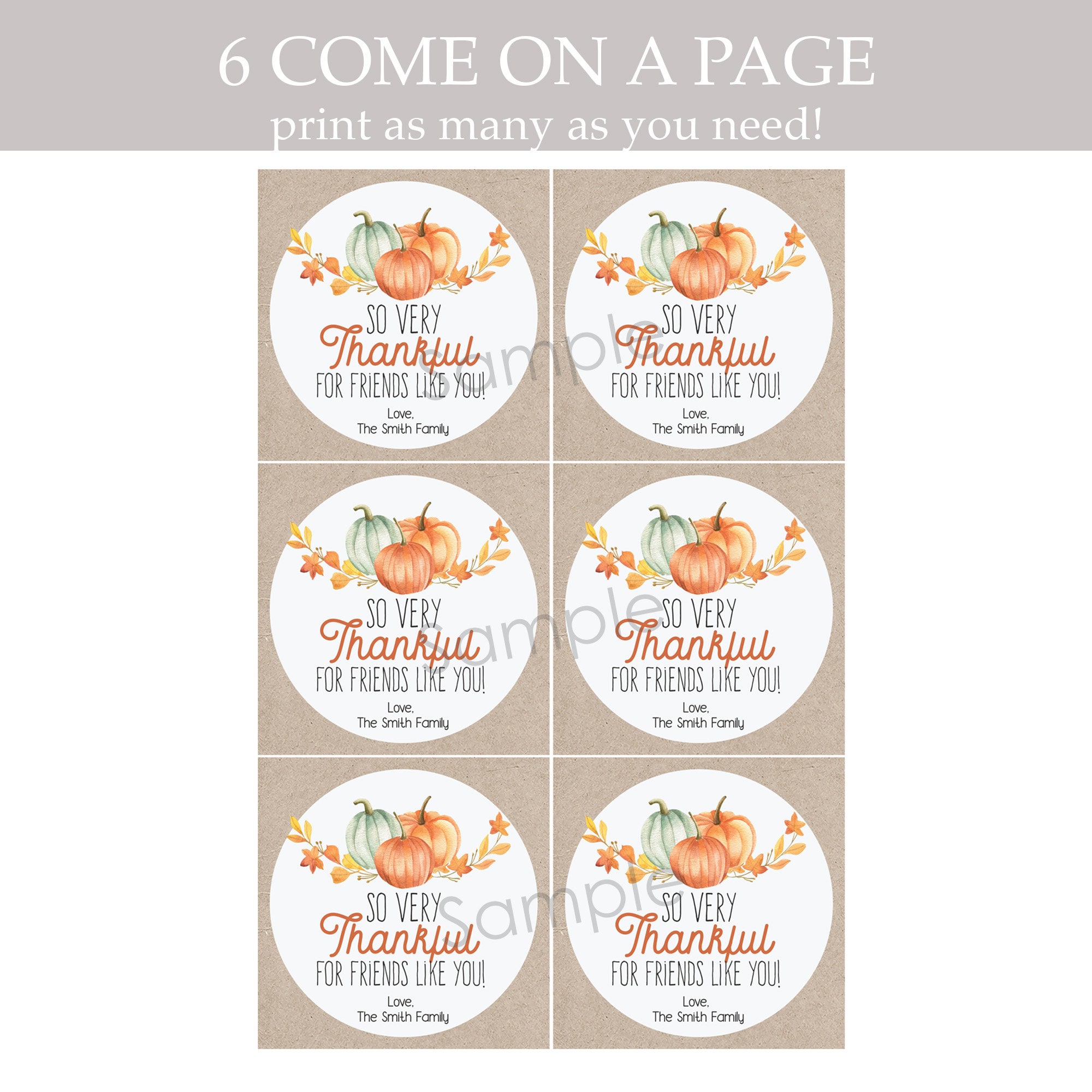 Editable Thanksgiving Day Tag, Friendsgiving Favors, Thank You Tags ...