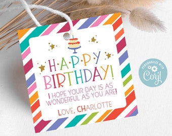 Printable Happy Birthday Tag, Birthday Gift Ideas for Friends & Family ...