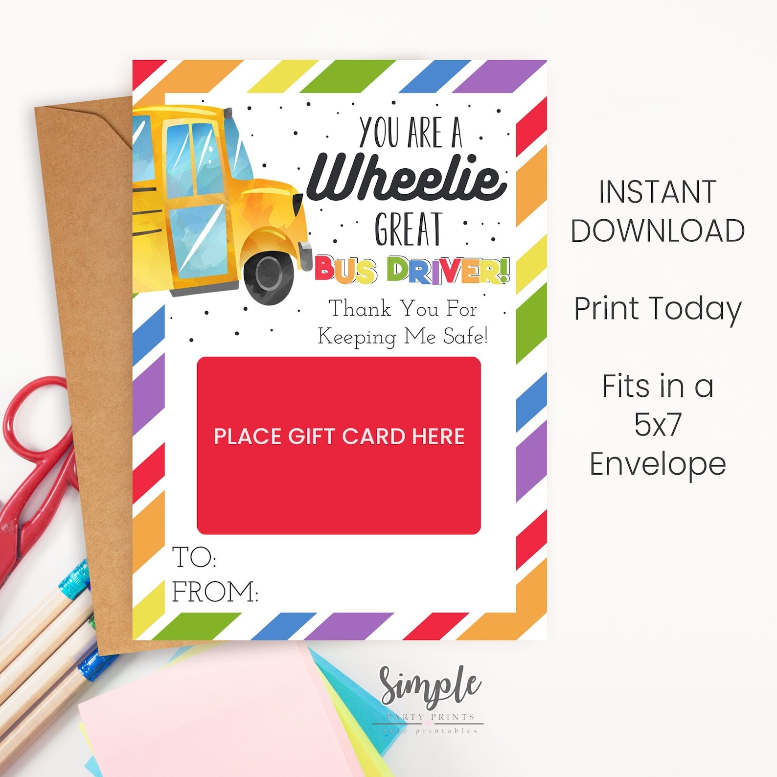 Bus Driver Gift Card Holder, End of Year Gifts for Bus Drivers ...