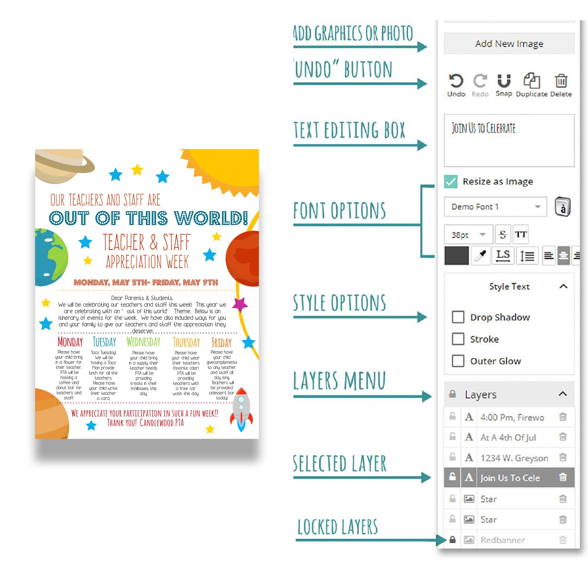 Editable Teacher Appreciation Week Flyer, Printable TAW Instructions ...