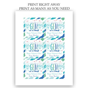 Printable Ring Pop Valentine's Day Gift Tags, Classroom Exchange Cards ...