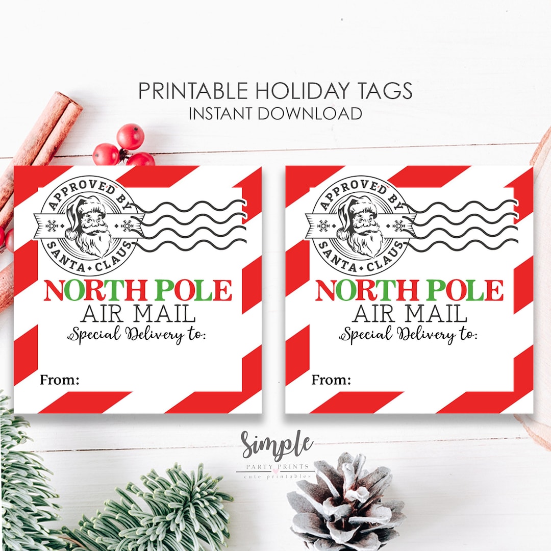 Printable Special Delivery Santa Labels for Holiday Gifts, North Pole ...
