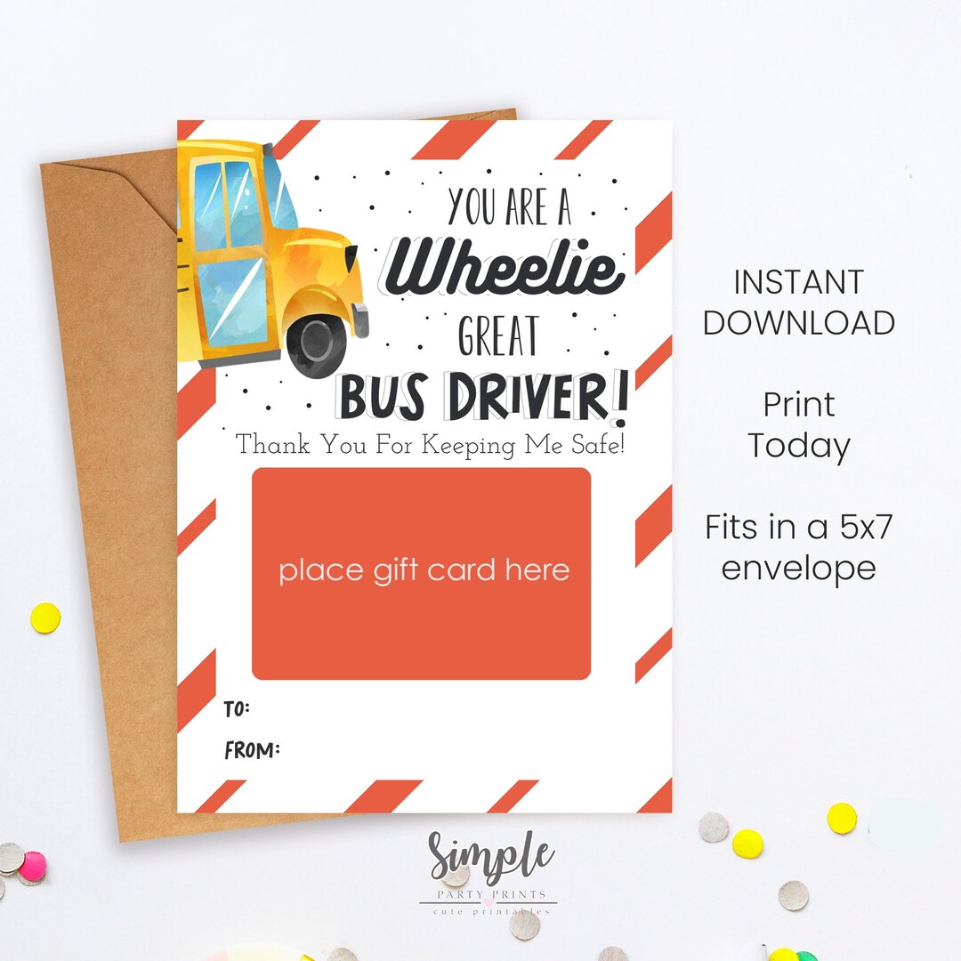 Bus Driver Gift Card Holder, End of Year Gifts for Bus Drivers ...