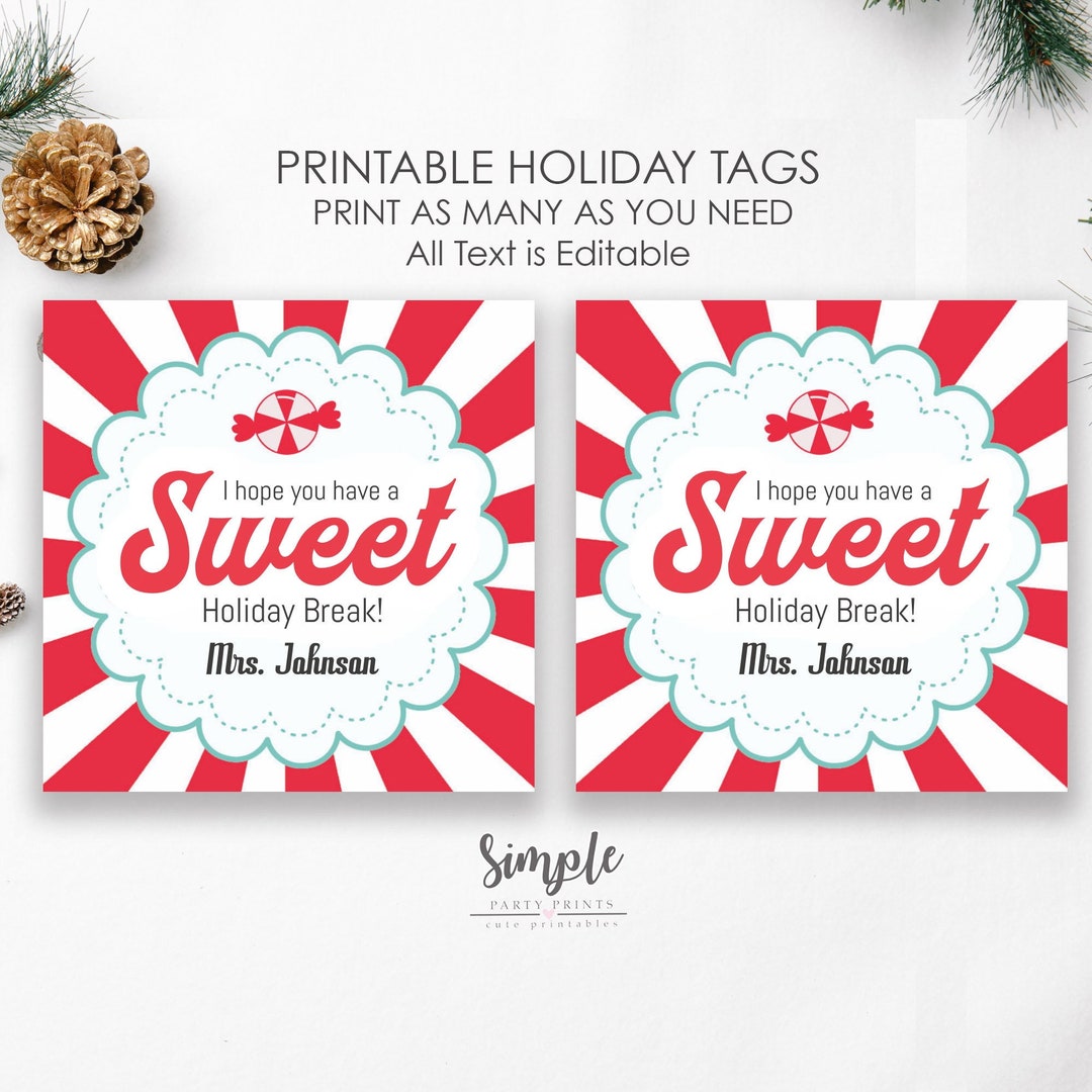 Editable Christmas Gift Tags, Merry Christmas Tag, Hot Cocoa Label, Hot ...