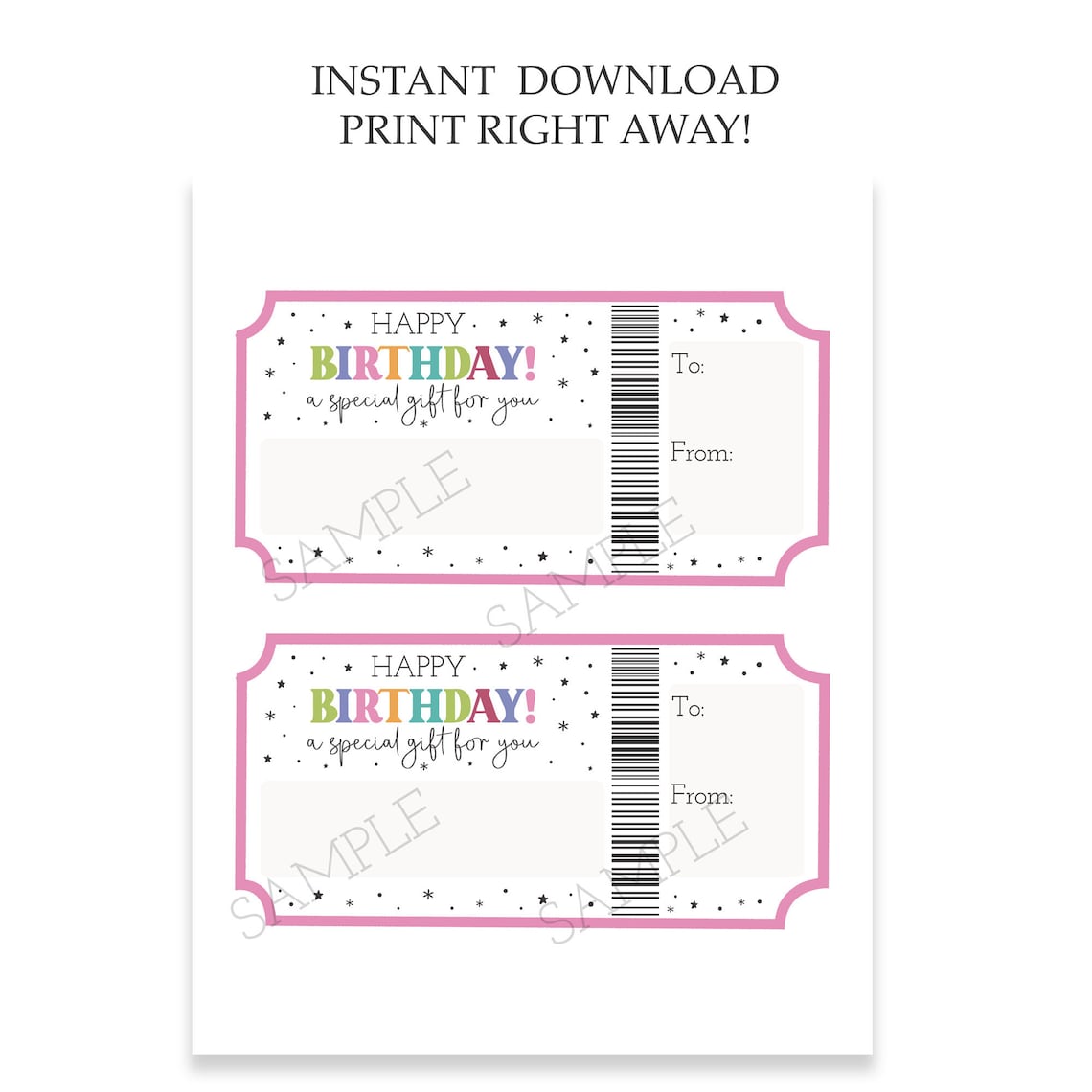 Printable Birthday Certificate Template, Delayed Birthday Gifts ...