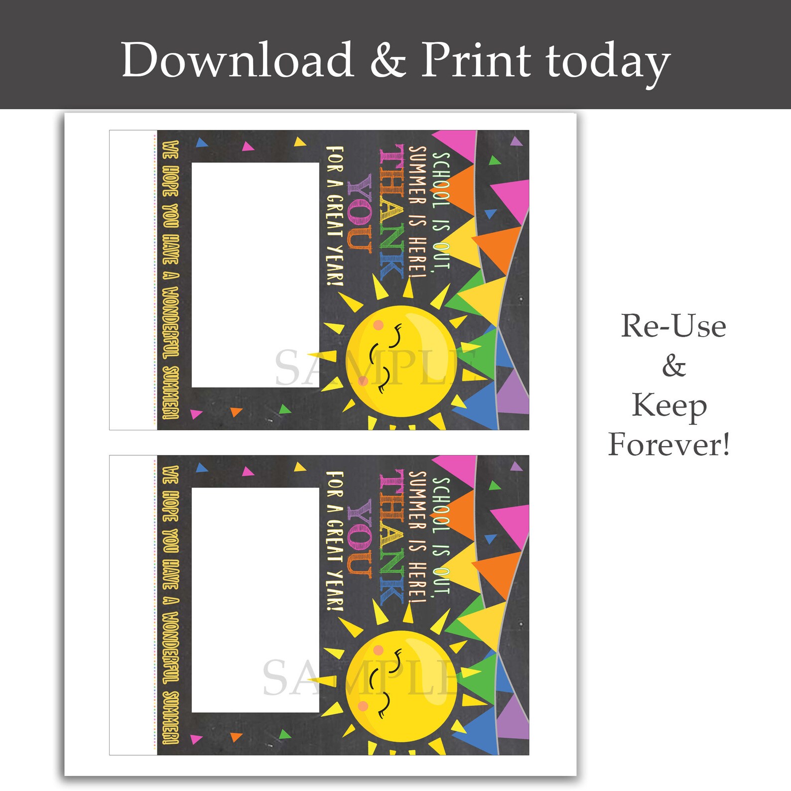 School's Out Summer is Here Gift Card Holder Printable - Etsy