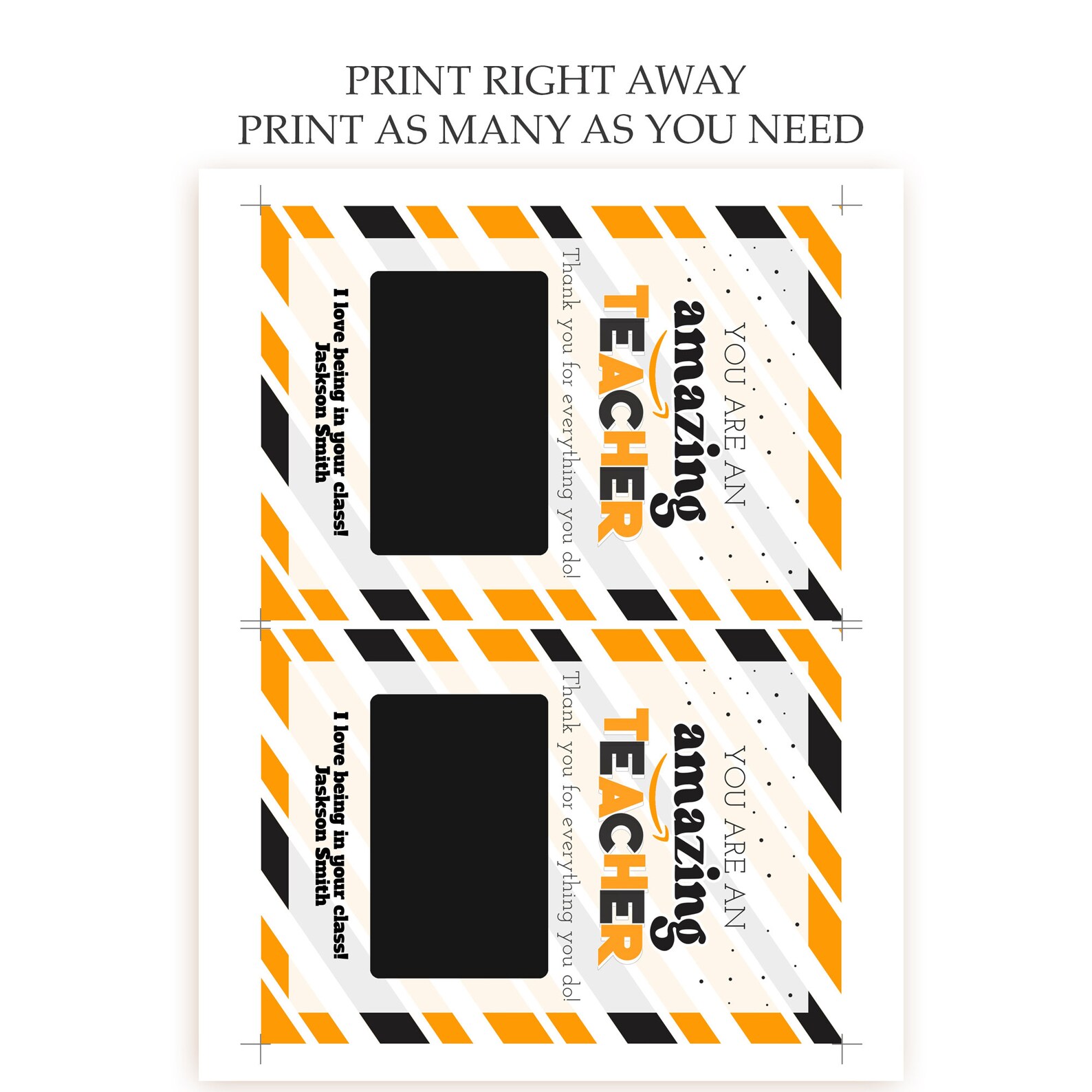 Amazon Gift Card Holder Teacher Appreciation Gifts Teacher - Etsy