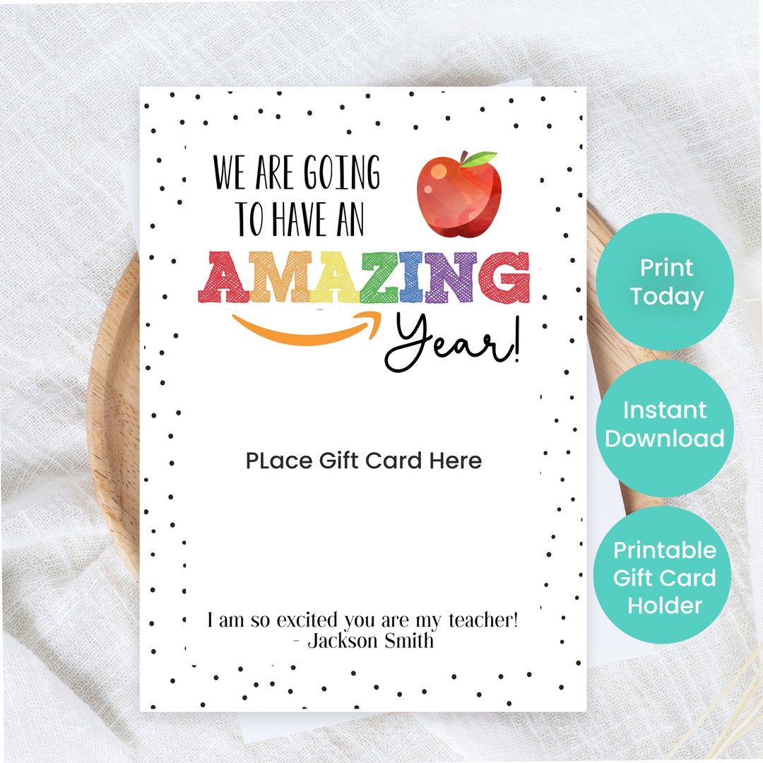 First Day of School Gift Card Holder, Amazon Gift Card Holder, Happy ...