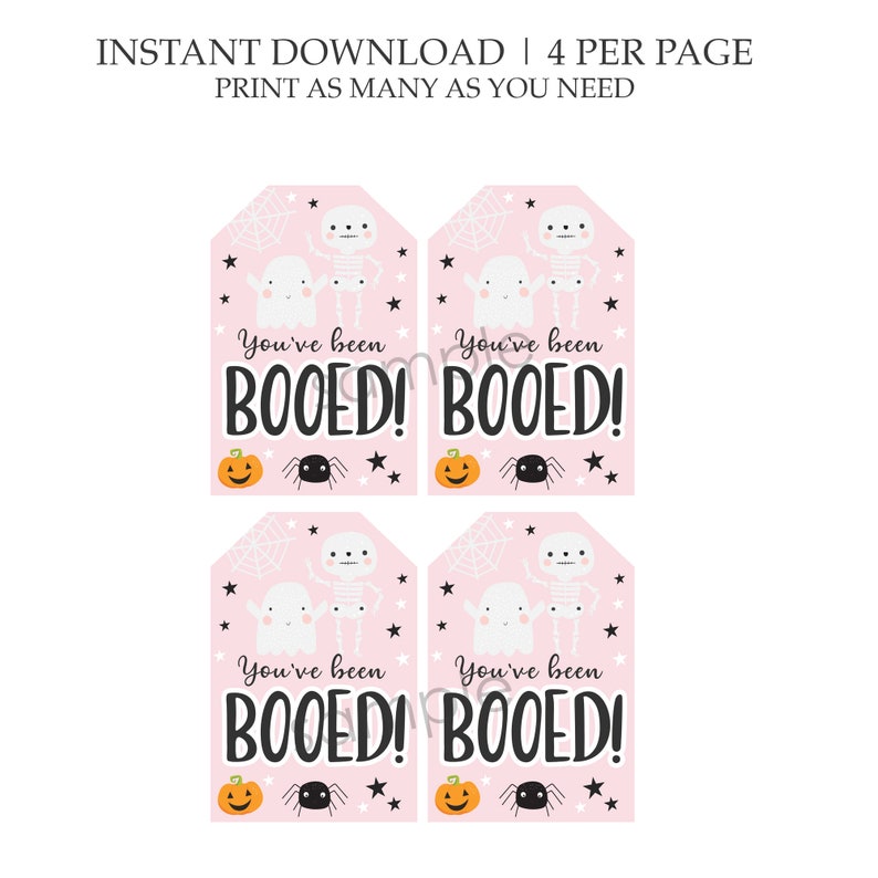 You've Been Booed Printable Tag Halloween Activity - Etsy