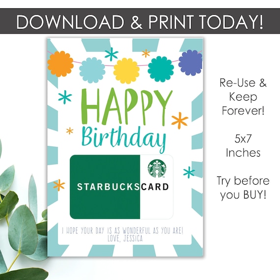 Happy Birthday Gift Card Holder Printable Birthday Party | Etsy