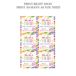 Printable Ring Pop Valentine's Day Gift Tags, Classroom Exchange Cards ...