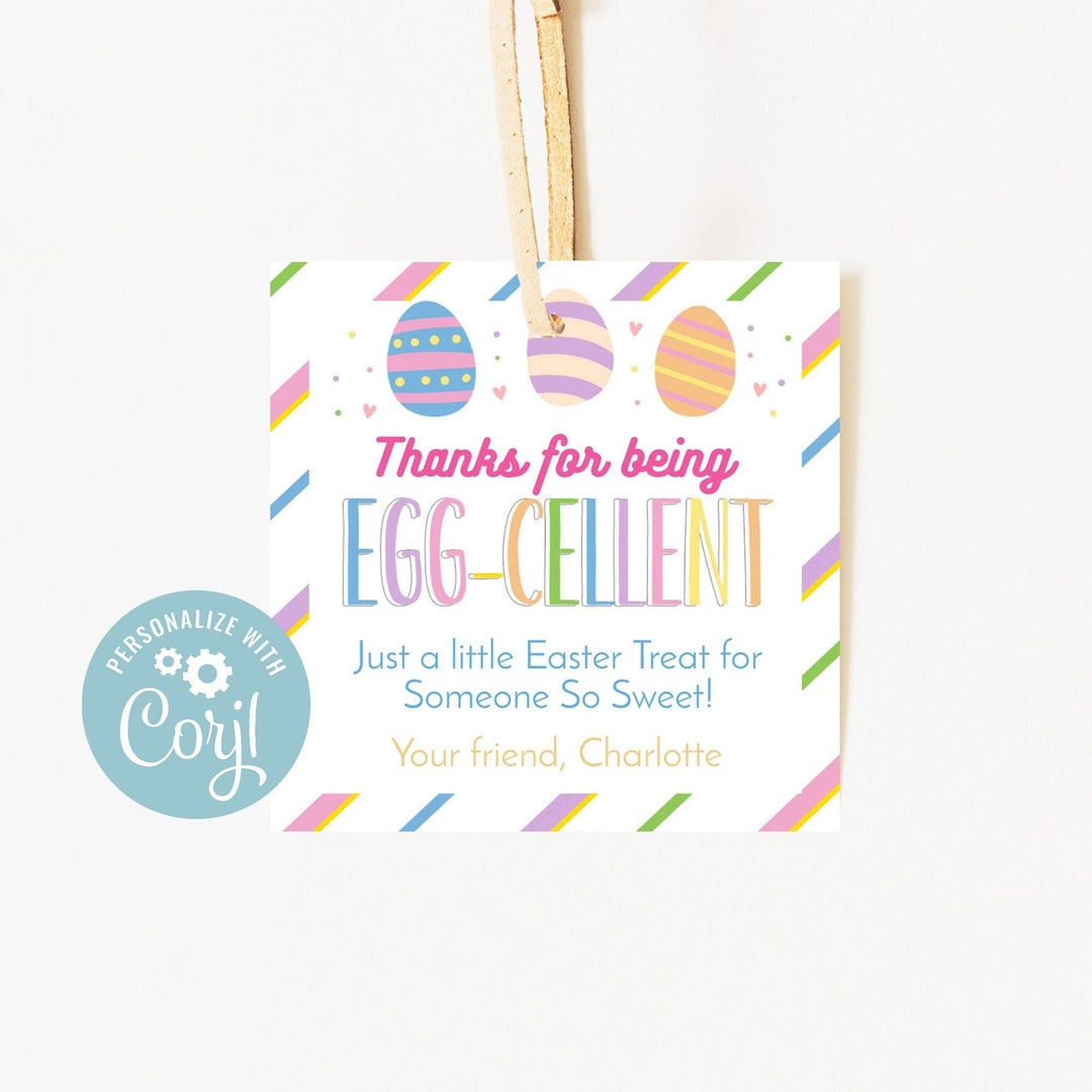 Easter Gift Tags - Personalized Pastel Bunny Labels for Baskets ...