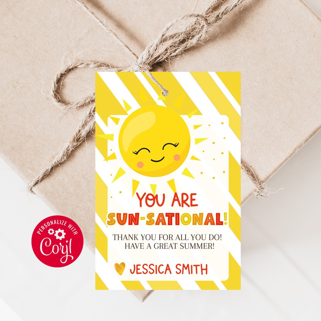 Summertime Treat Favor Tags Printable End of the School Year Gift Tags ...