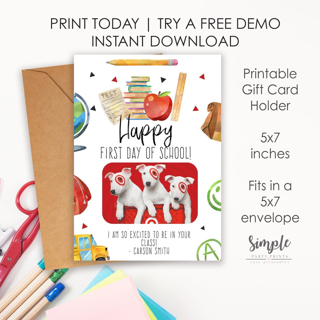 Happy First Day of School Gift Card Holder, Target Gift Card Holder ...