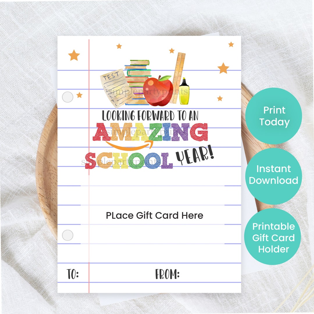 First Day of School Gift Card Holder, Amazon Gift Card Holder, Teacher ...