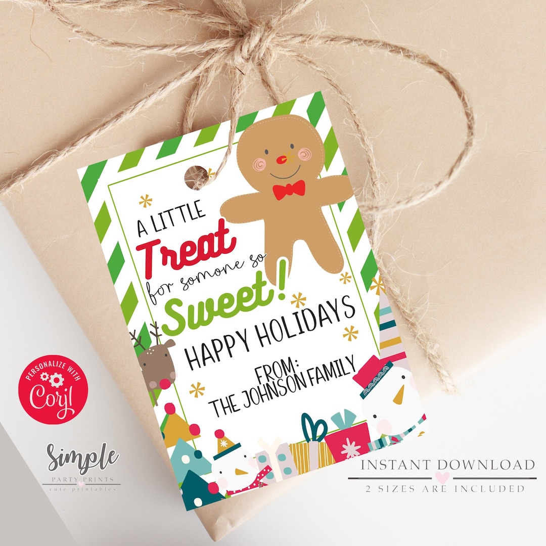 Editable Sweet Treat for Someone so Sweet Label, Gift Tags, Merry ...