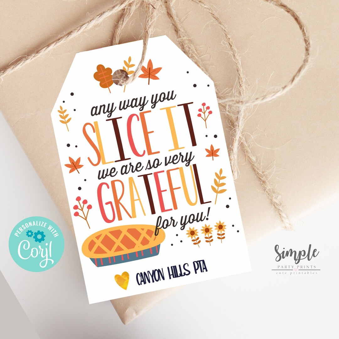 Editable Thanksgiving Day Gift Tag - Friendsgiving Favors, Thank You ...