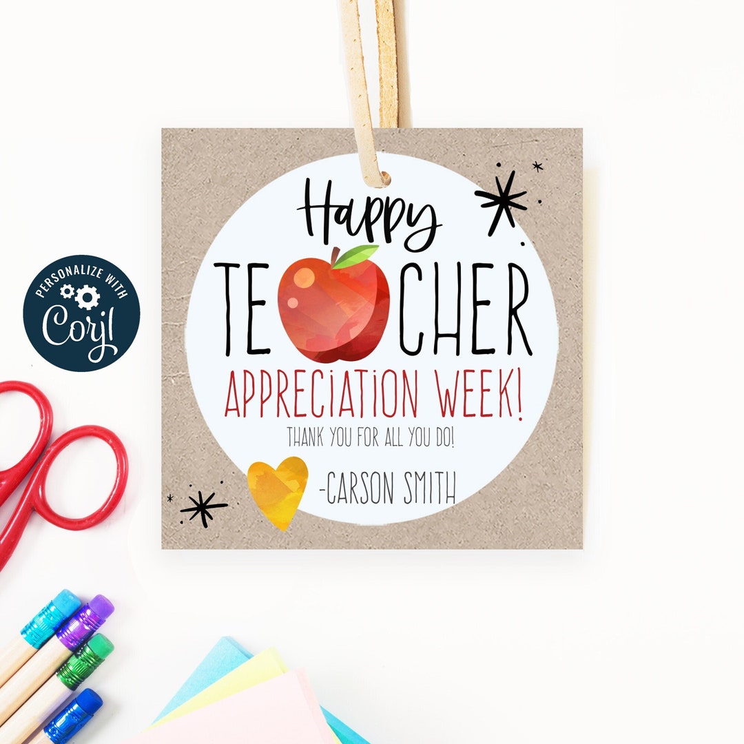 Teacher Appreciation Printable Tag, Printable Teacher Appreciation Gift ...