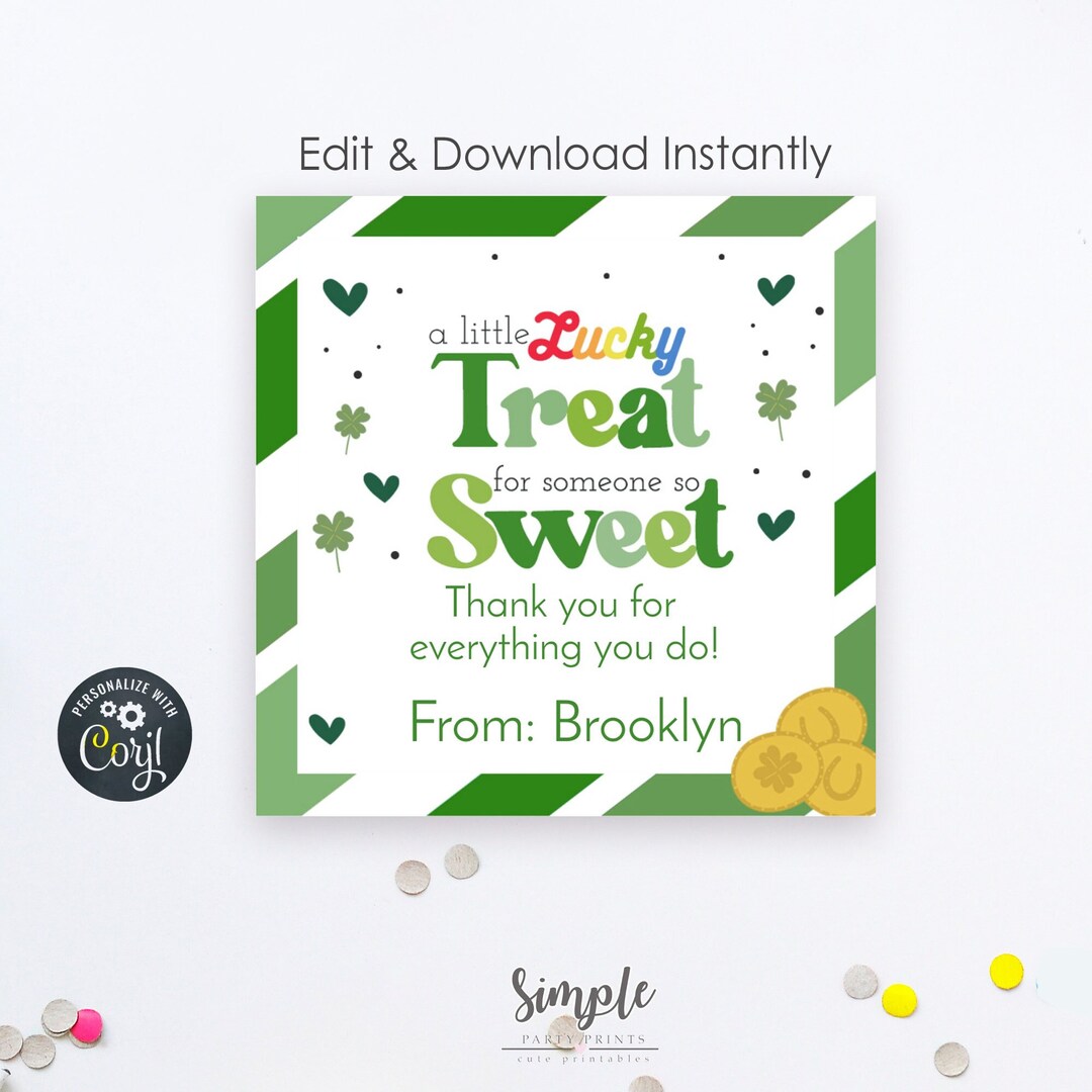 Printable St. Patrick's Day Tag - Editable Lucky Charms Gift Tags ...
