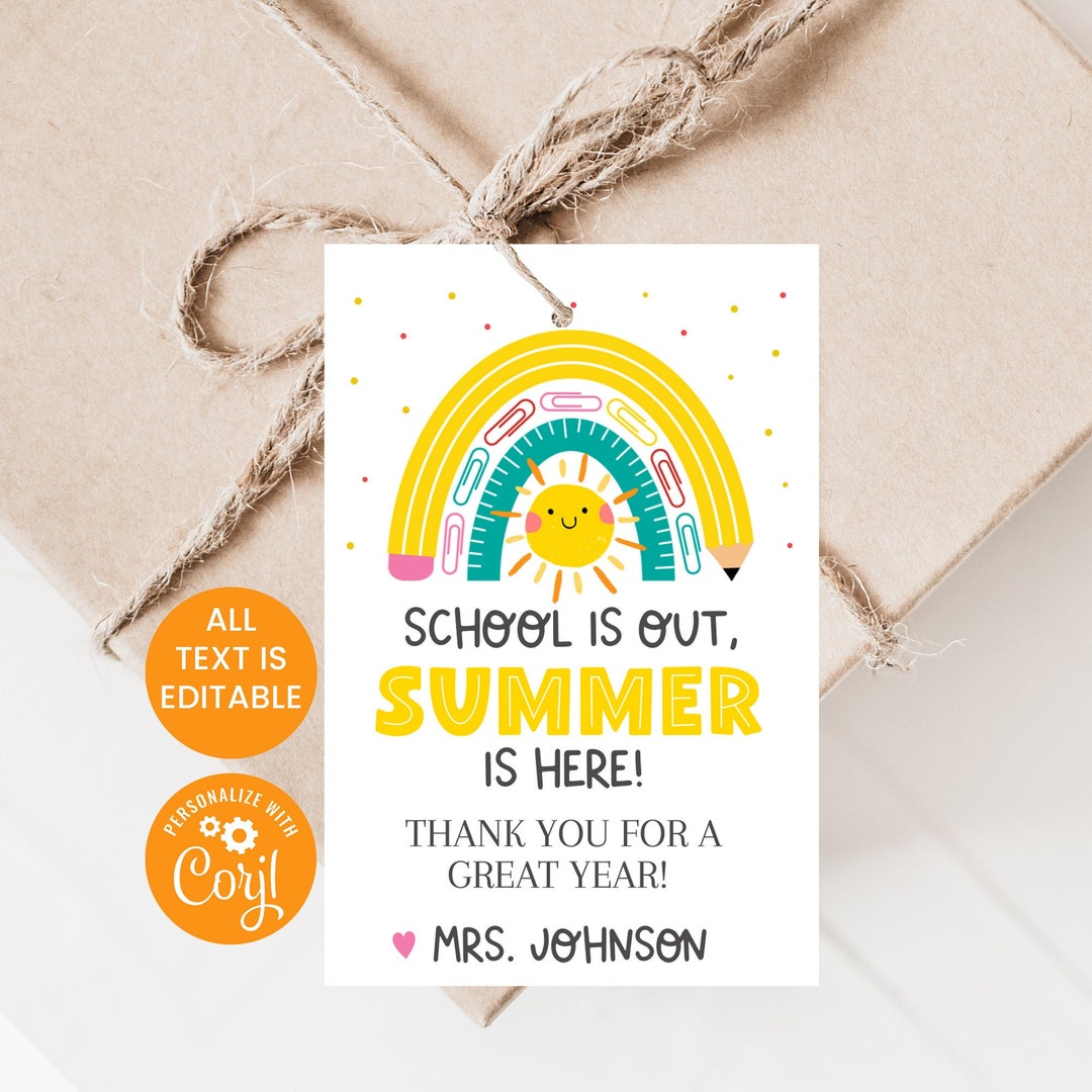 Summertime Treat Favor Tags Printable End of the School Year Gift Tags ...