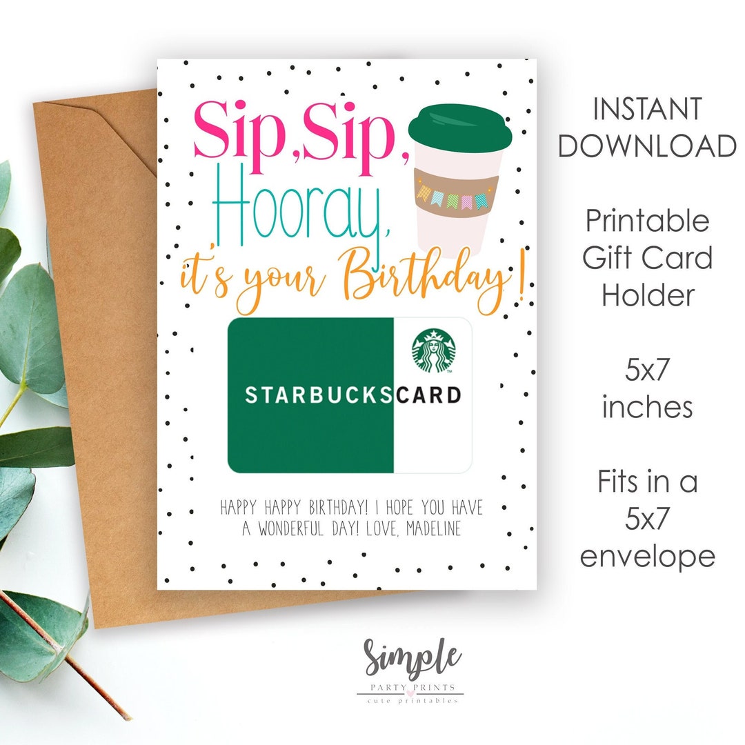 Happy Birthday Gift Card Holder, Editable Bday Printable Gift Cards ...