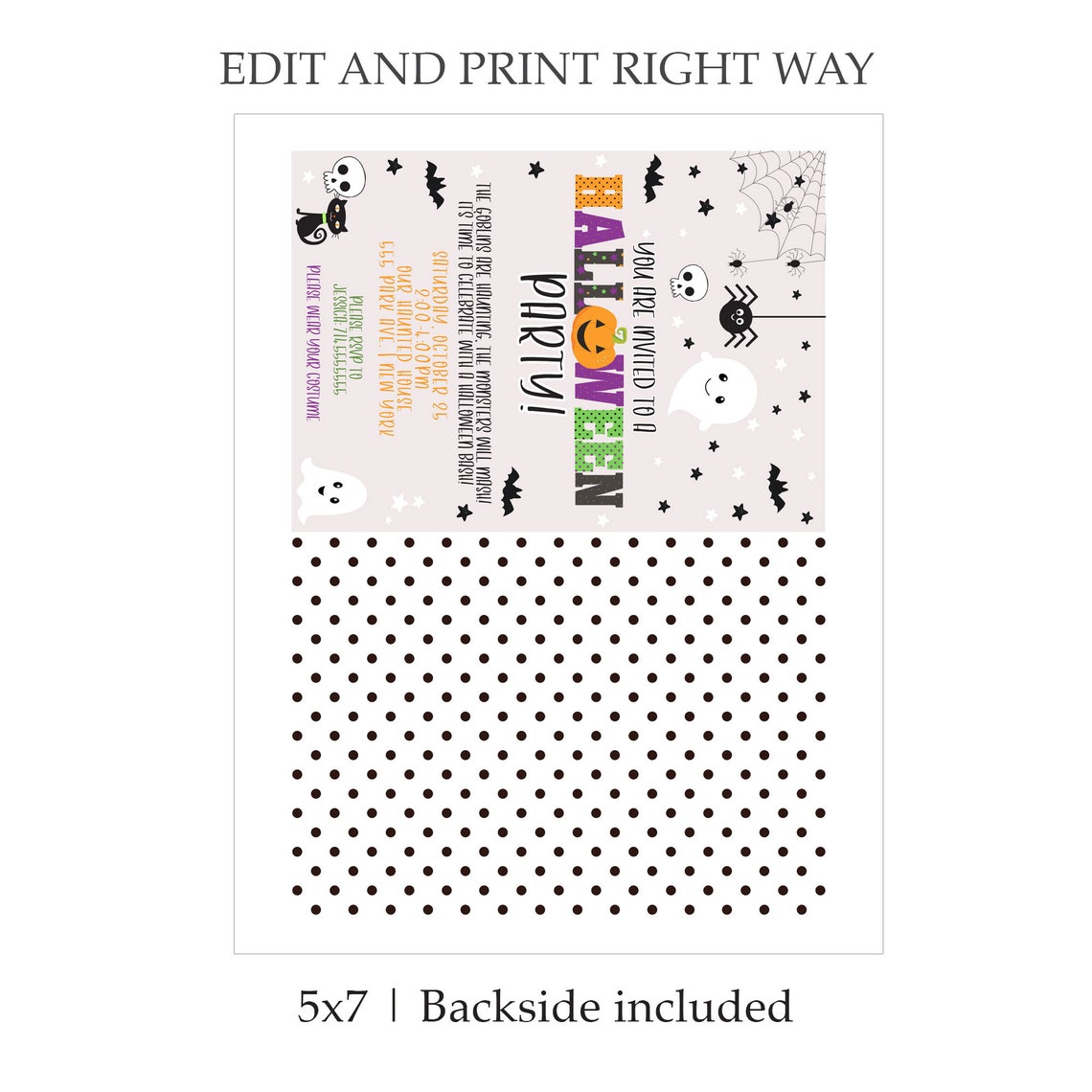 Editable Halloween Party Invitation for Kids Halloween - Etsy