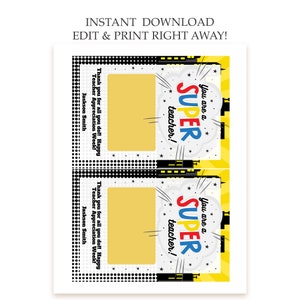 Super Hero Teacher Gift Card Holder, Teacher Appreciation Gifts ...