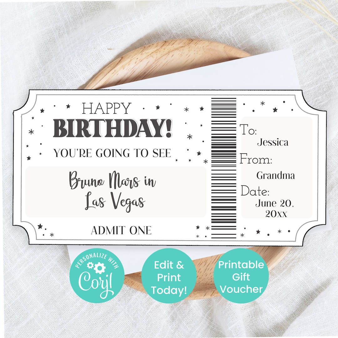 Happy Birthday Ticket Voucher Template | Printable Birthday Certificate ...
