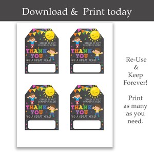 School's Out Summer is Here Printable Tags, Printable Tags for ...