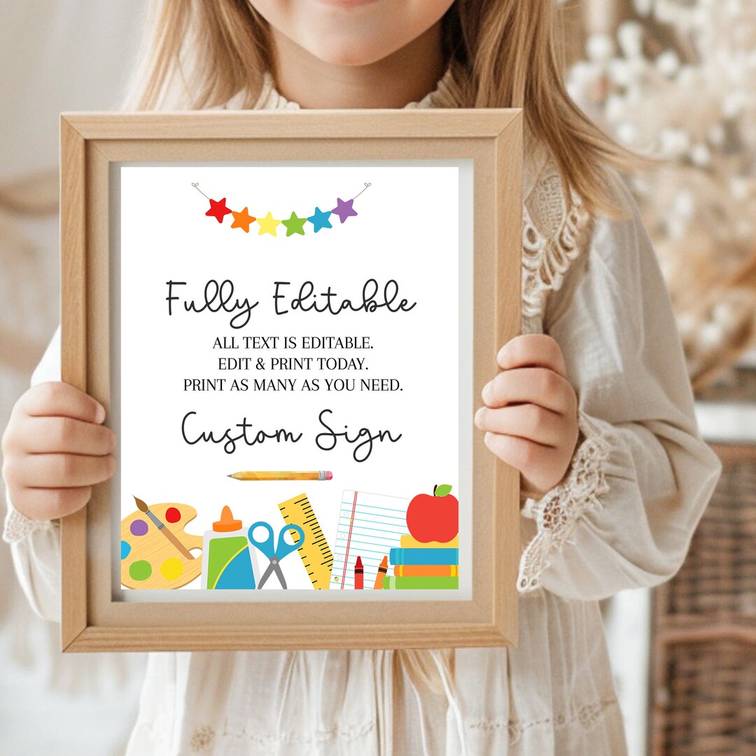 Personalized School Sign for Teachers | Custom Classroom Decor ...