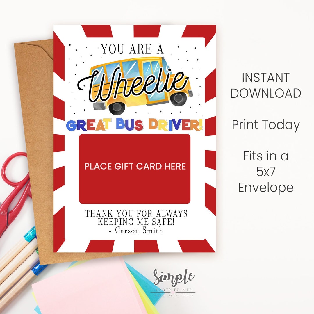 Bus Driver Gift Card Holder, End of Year Gifts for Bus Drivers ...