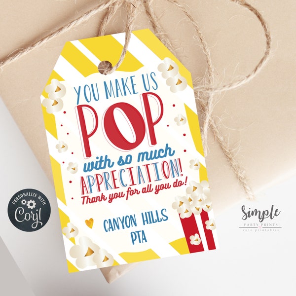 Teacher Appreciation Popcorn - Etsy