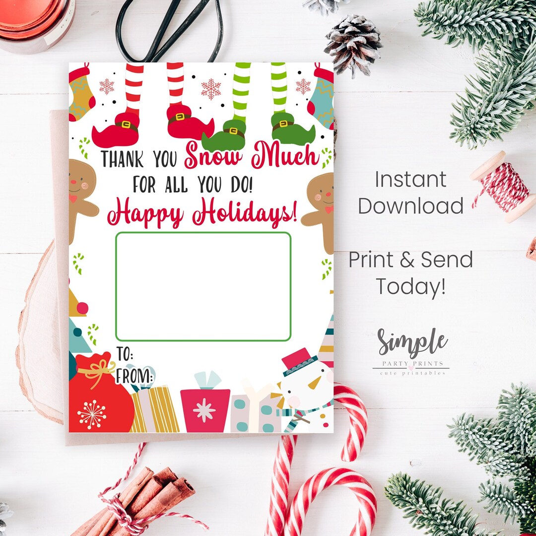 Thank You Snow Much for All You Do Holiday Gift Card Holder, Teacher ...