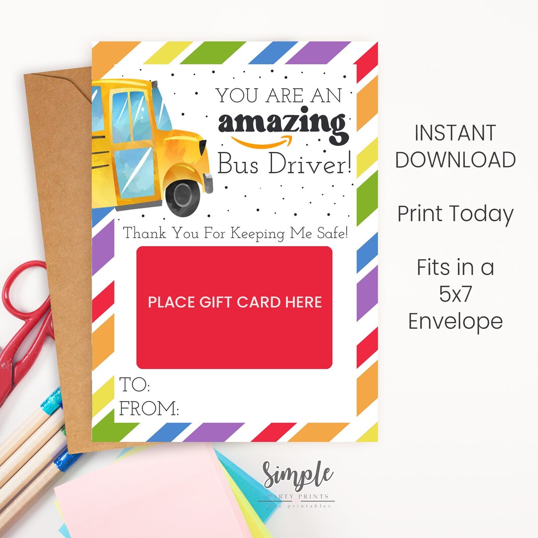 Bus Driver Gift Card Holder, End of Year Gifts for Bus Drivers ...