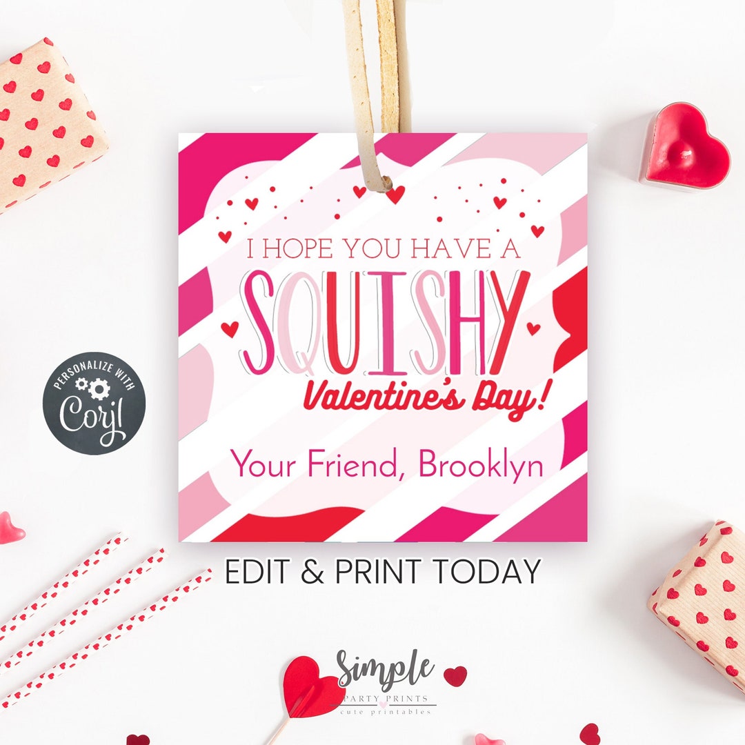 Printable Squishy Fidget Toy Valentine's Day Treats for Kids, Non Candy ...