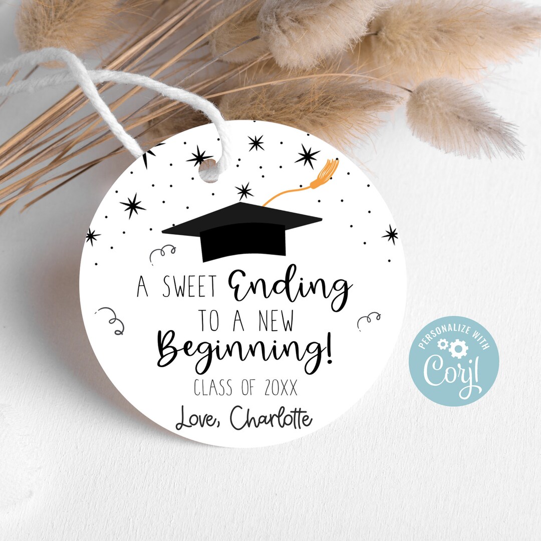 Printable Graduation Sticker Tag - All Text is Editable - Class of 2024 ...