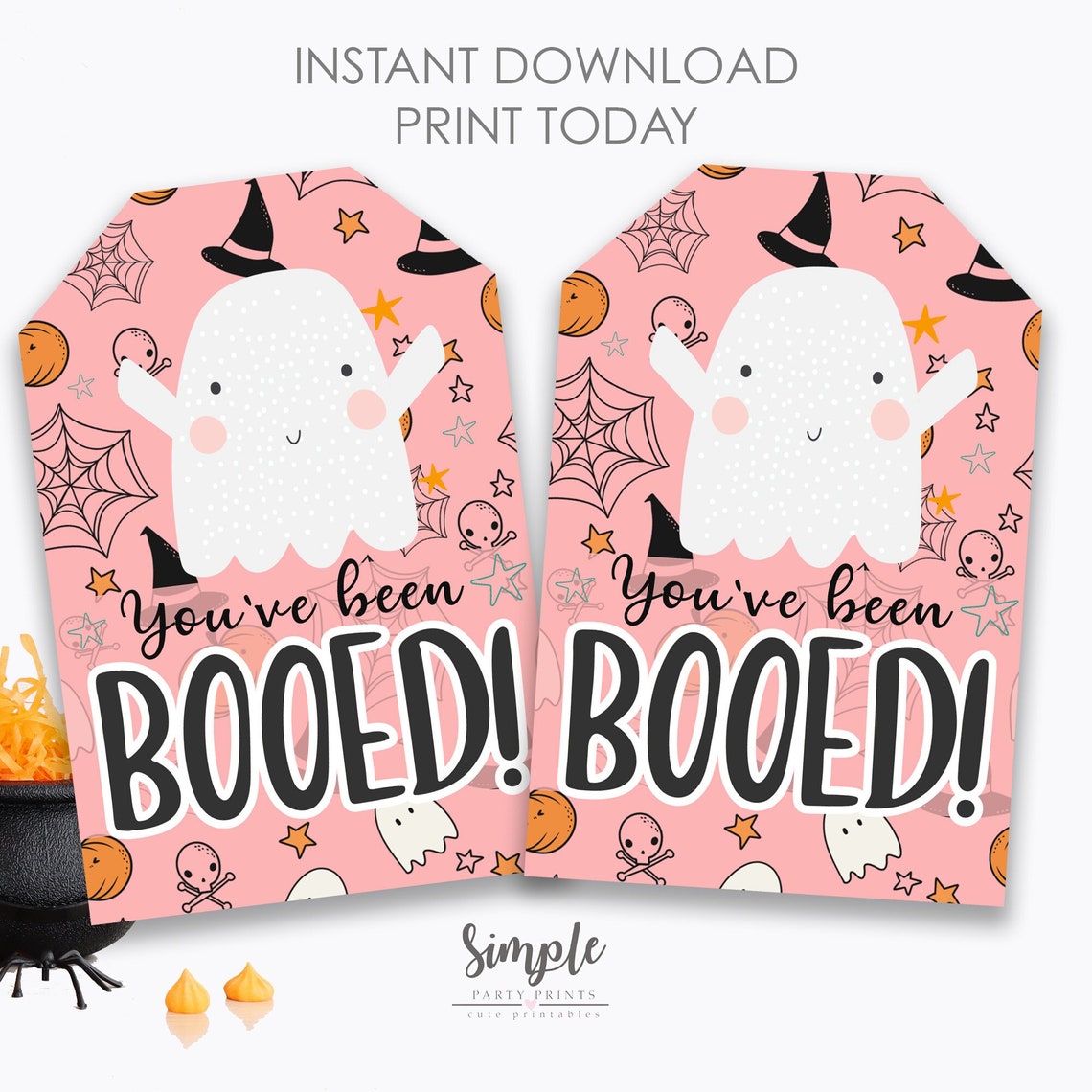 You've Been Booed Printable Tag Halloween Activity - Etsy