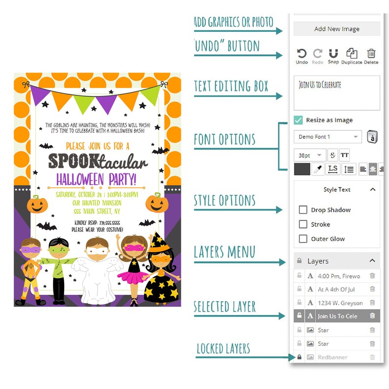 Editable Halloween Party Invitation for Kids, Halloween Monster Bash ...