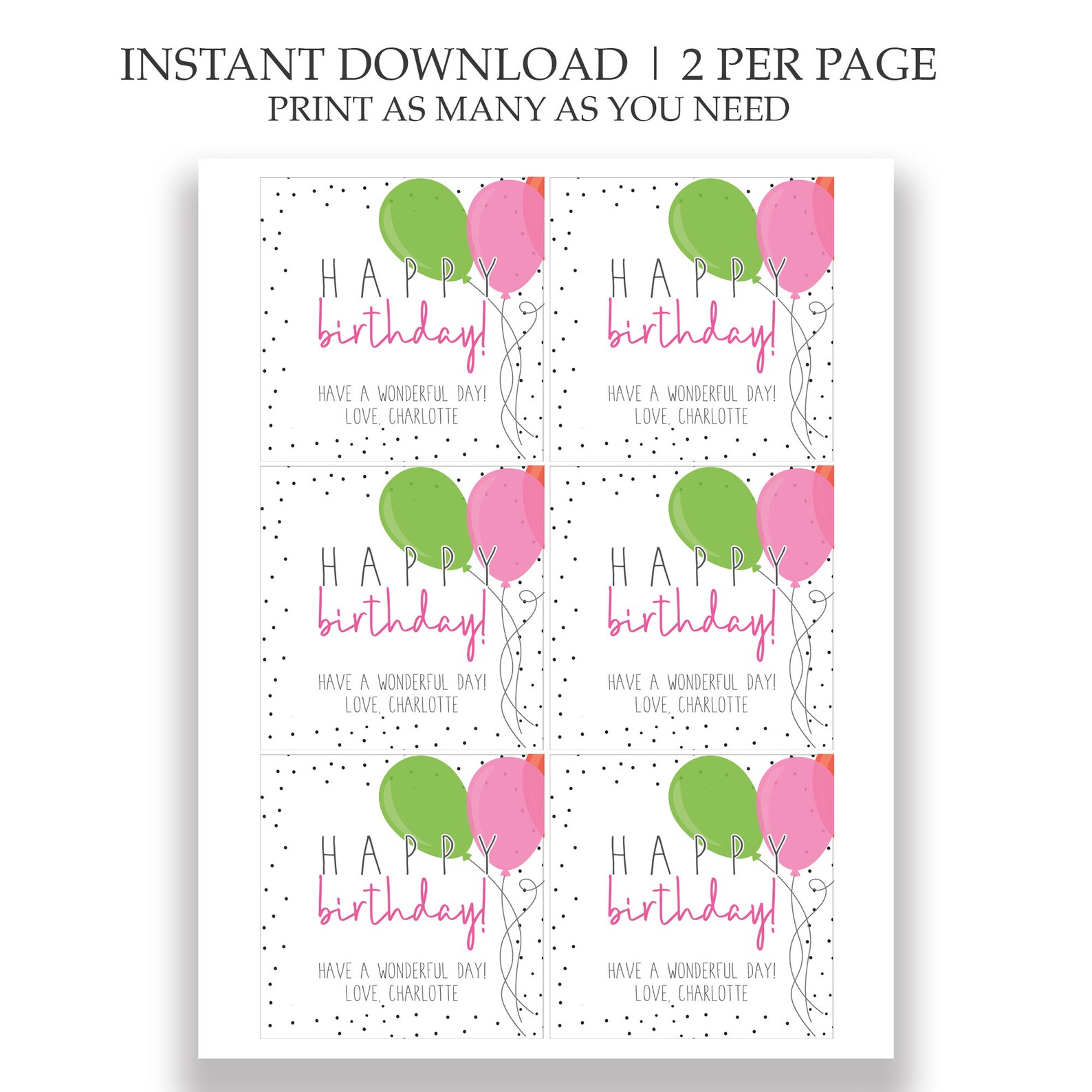 Printable Happy Birthday Tag Birthday Gift Ideas for Friends - Etsy