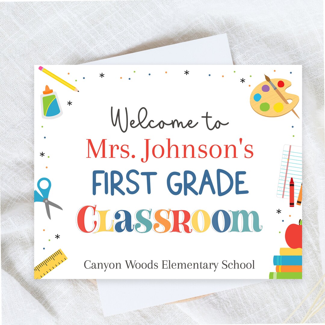 Personalized School Sign for Teachers | Custom Classroom Decor ...