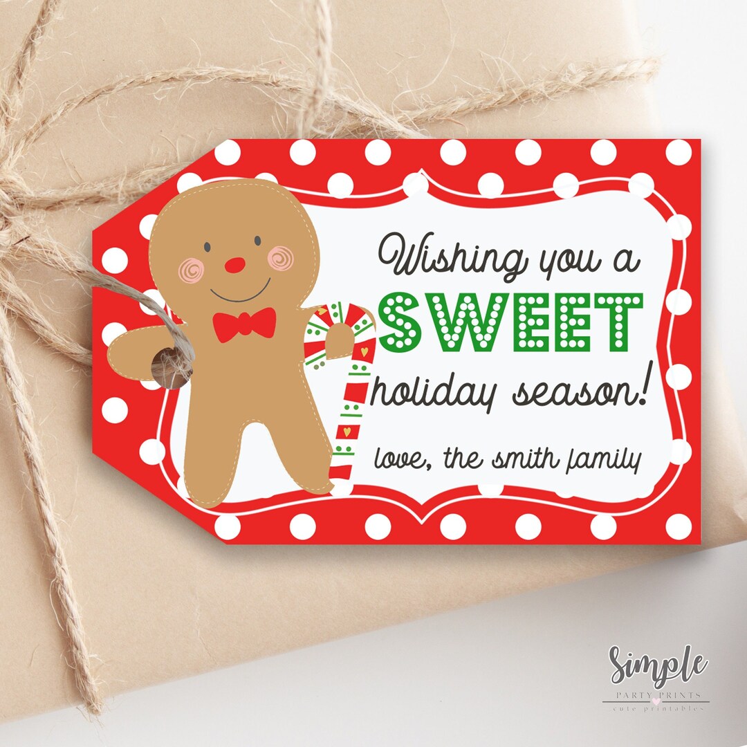 Christmas Gift Tags, Merry Christmas Tag, Sweet Happy Holidays Labels ...