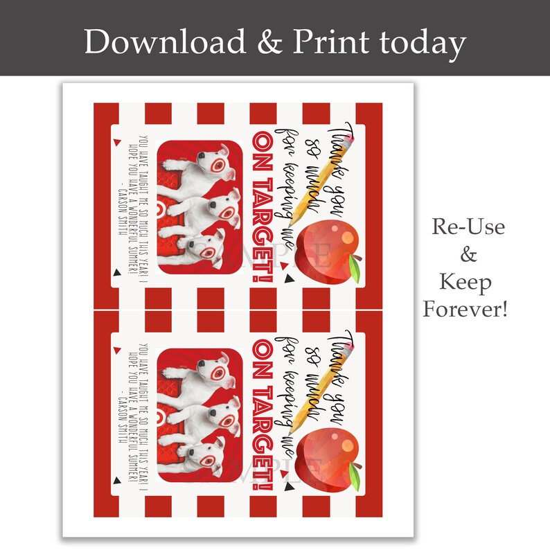 Target Gift Card Holder Teacher Appreciation Gifts Teacher - Etsy