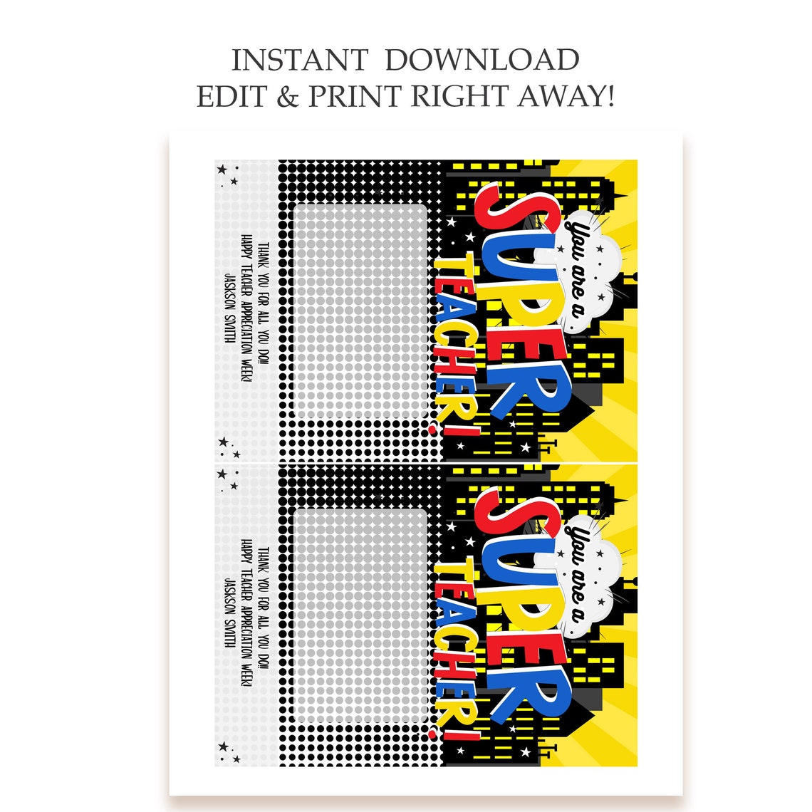 Super Hero Teacher Gift Card Holder, Teacher Appreciation Gifts ...