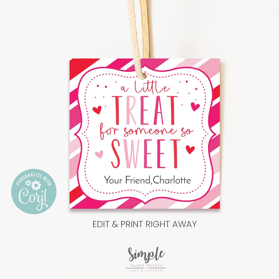 Printable Valentine's Day Gift Tags, Valentines Day Treat Cards for ...